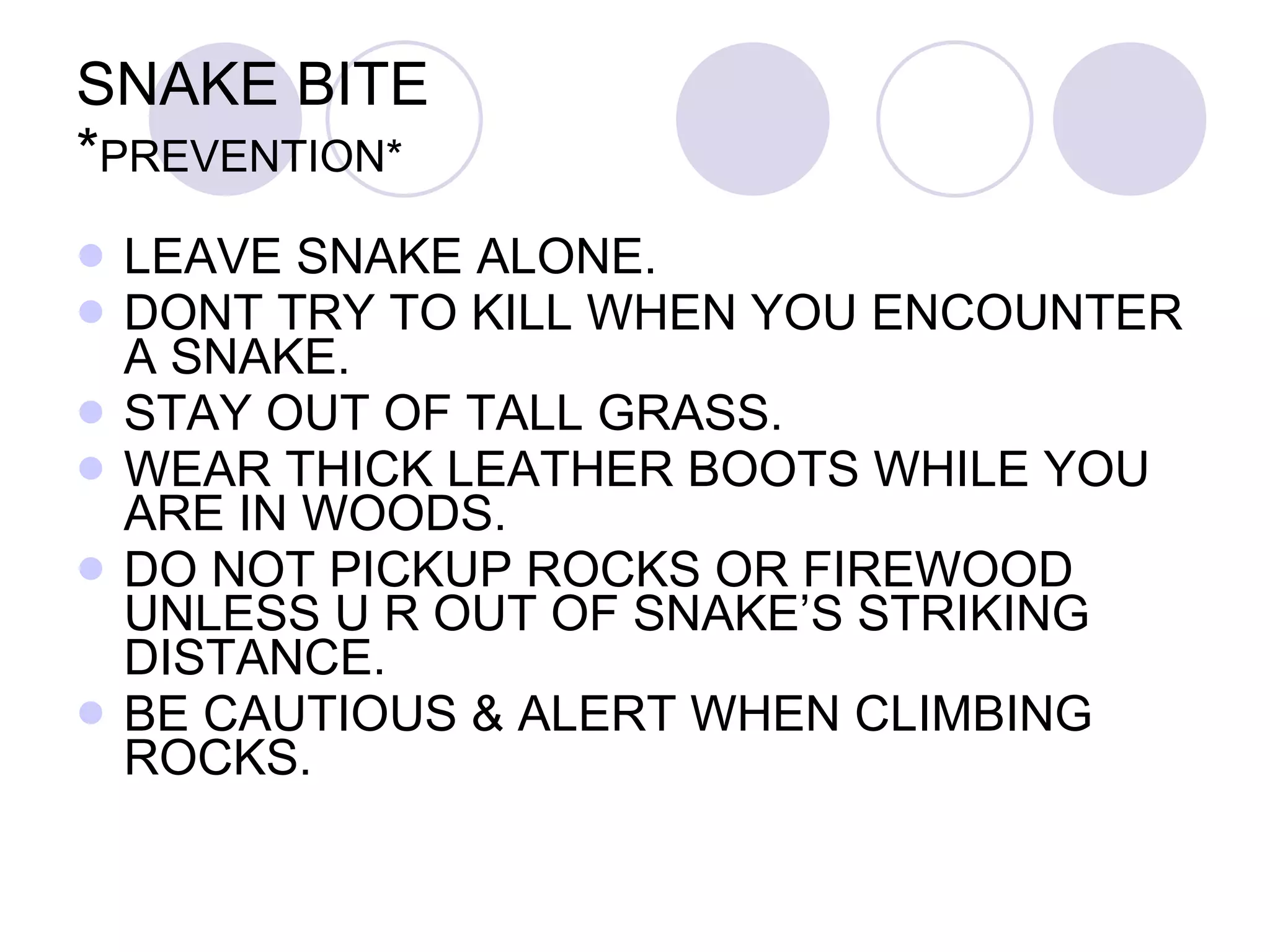 First Aid CPR SNAKE BITE | PPT