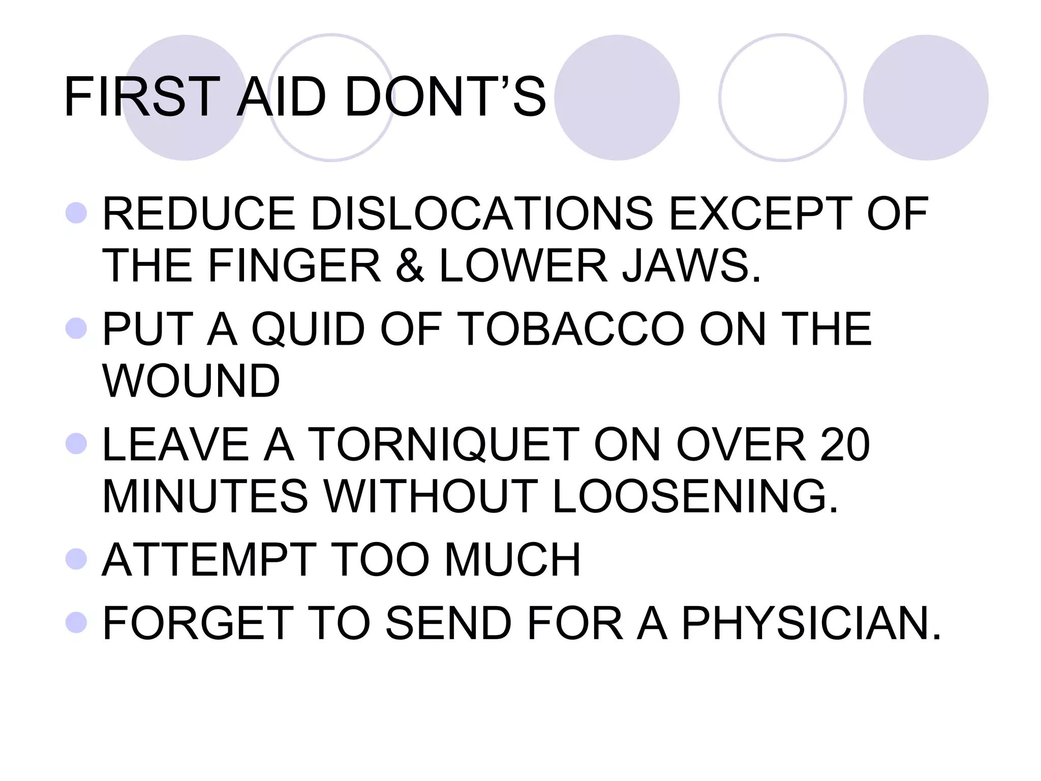 First Aid CPR SNAKE BITE | PPT
