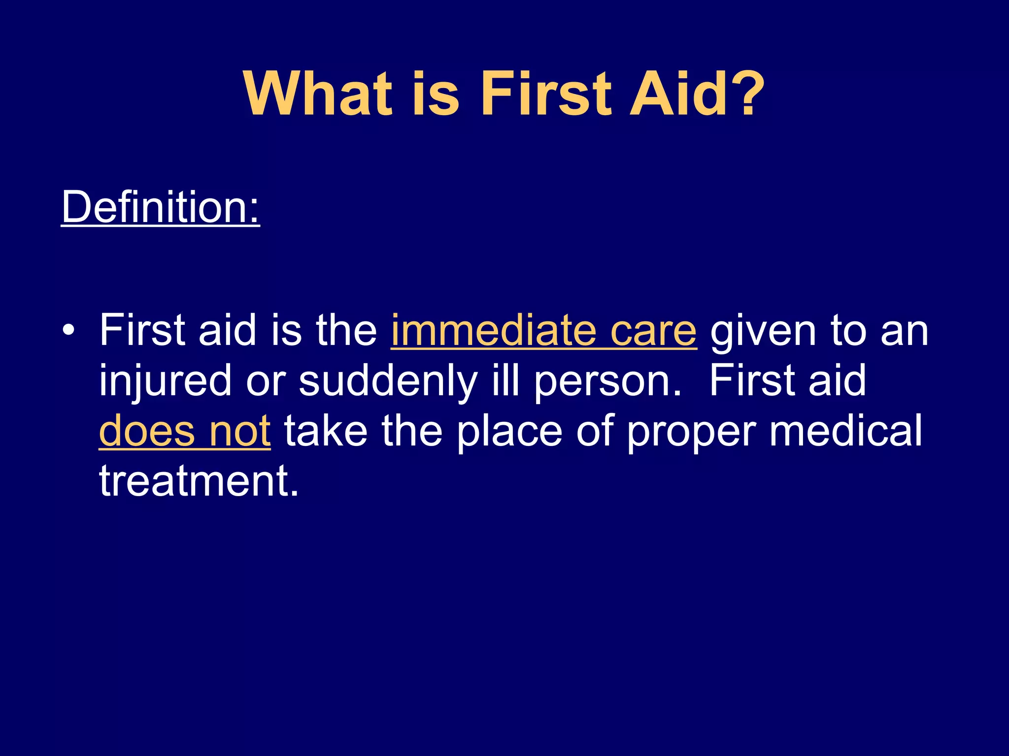First Aid Principles And Practice | PPT