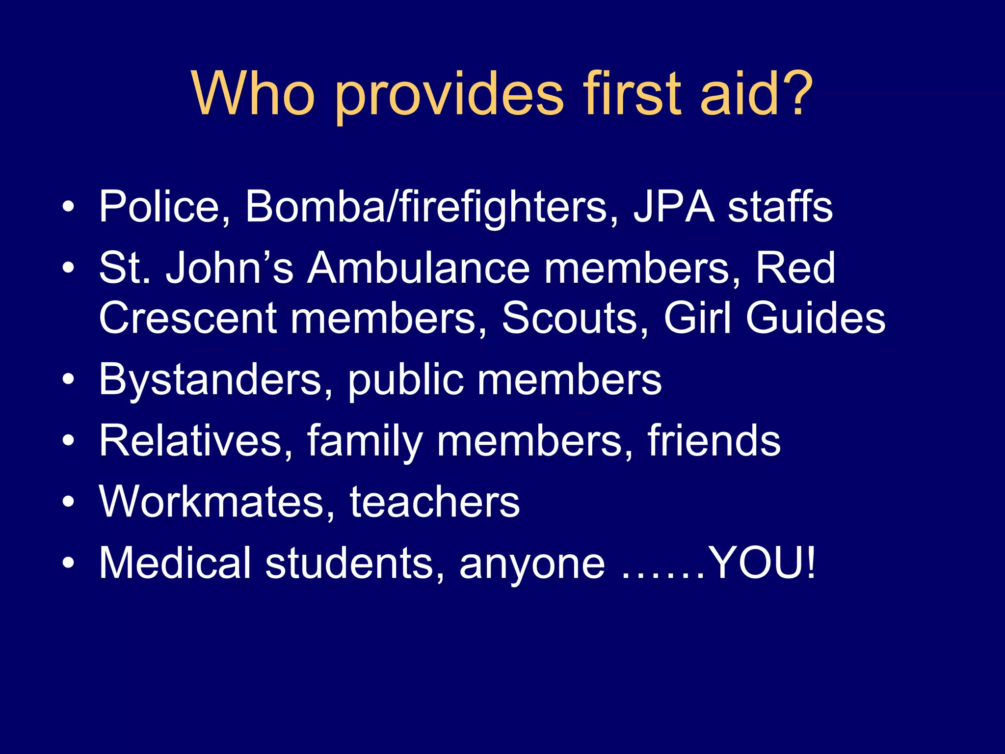 First Aid Principles And Practice | PPT