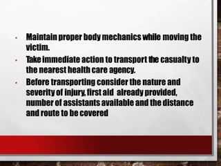 FIRST-AID-TRANSPORTATION-OF-THE-INJURED.pptx