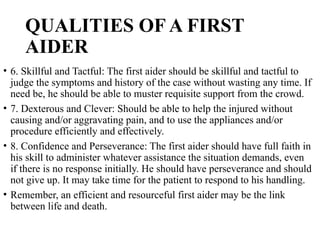 FIRST-AID PRESENTATIOn notes for basic n | PPTX