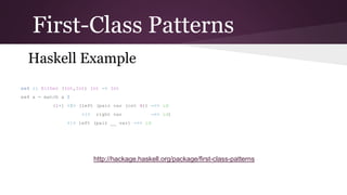 First-Class Patterns | PDF