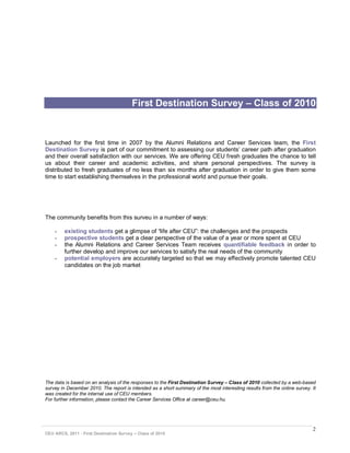 First destination-survey-class-of-2010 | PDF