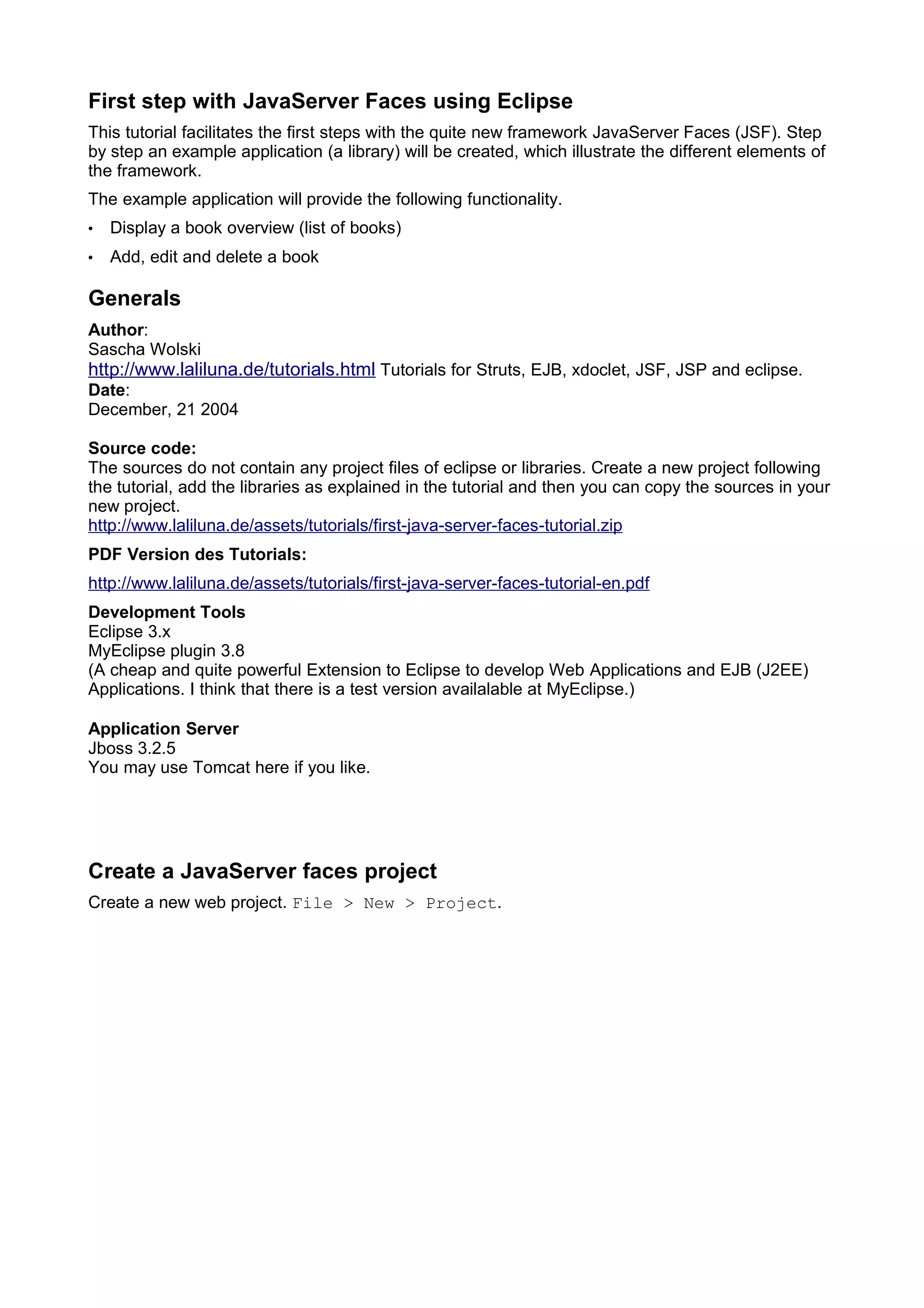 First java-server-faces-tutorial-en | PDF