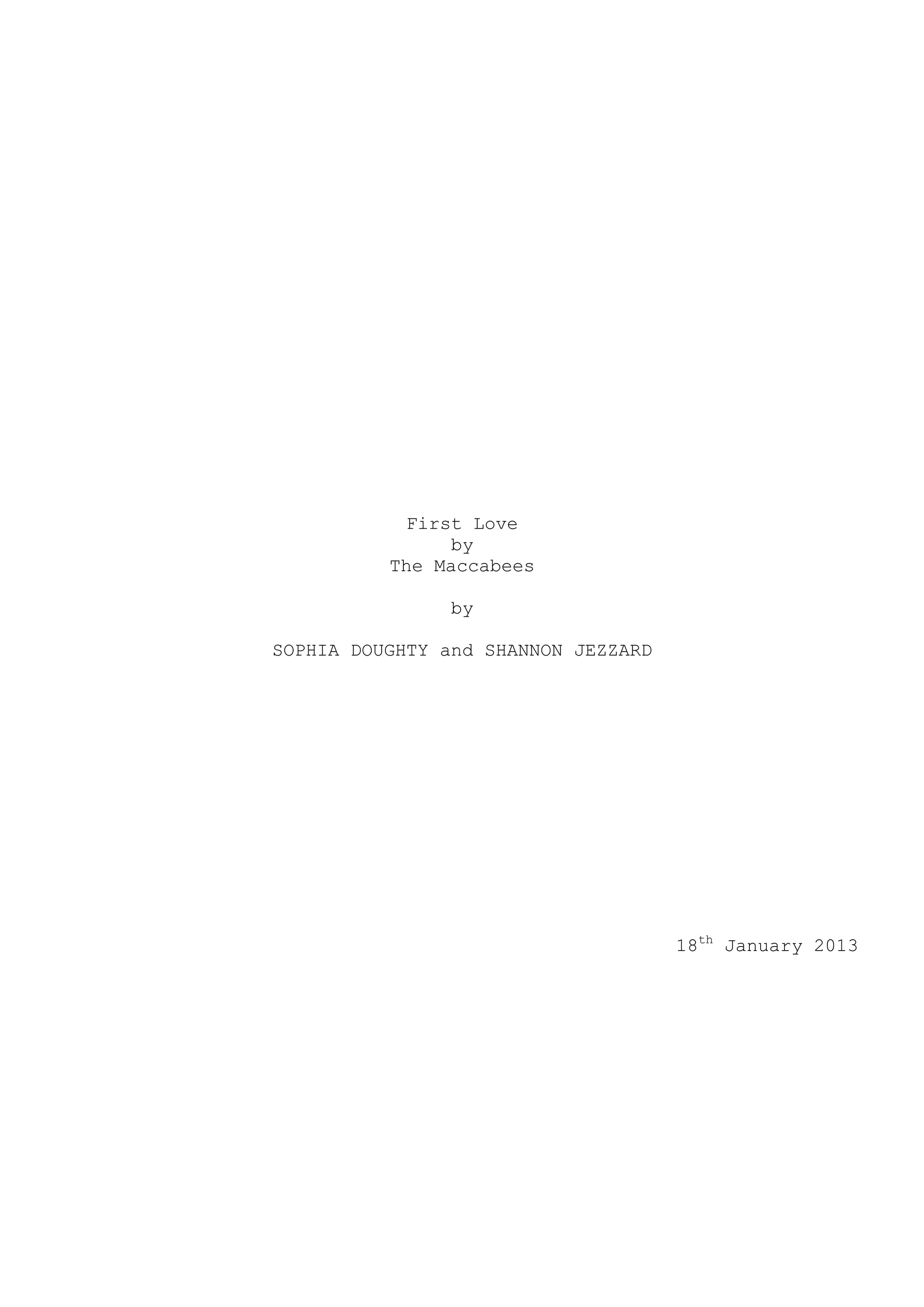 First Love Script | DOCX