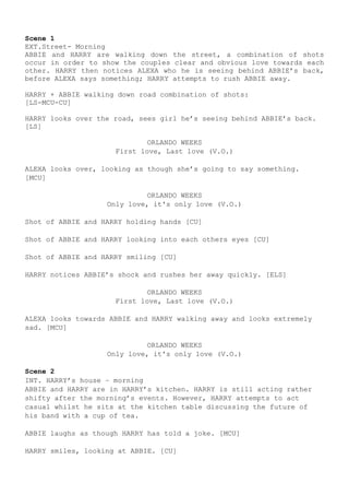 First Love Script | DOCX