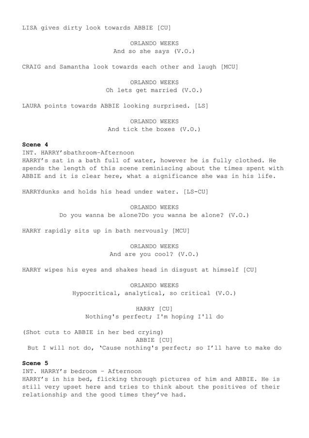 First Love Script | DOCX | Romance | Genres