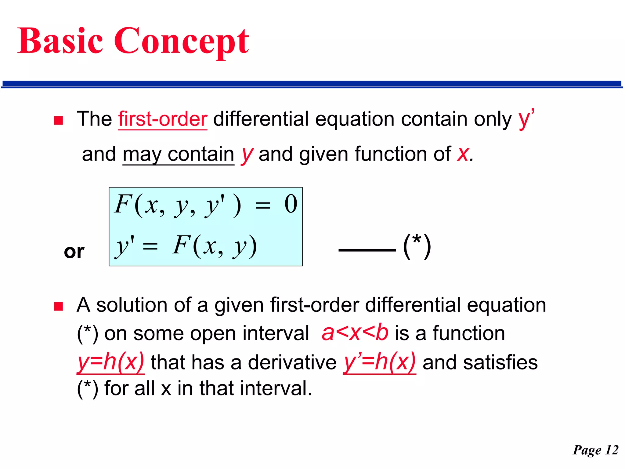 First order differential equations | PPT