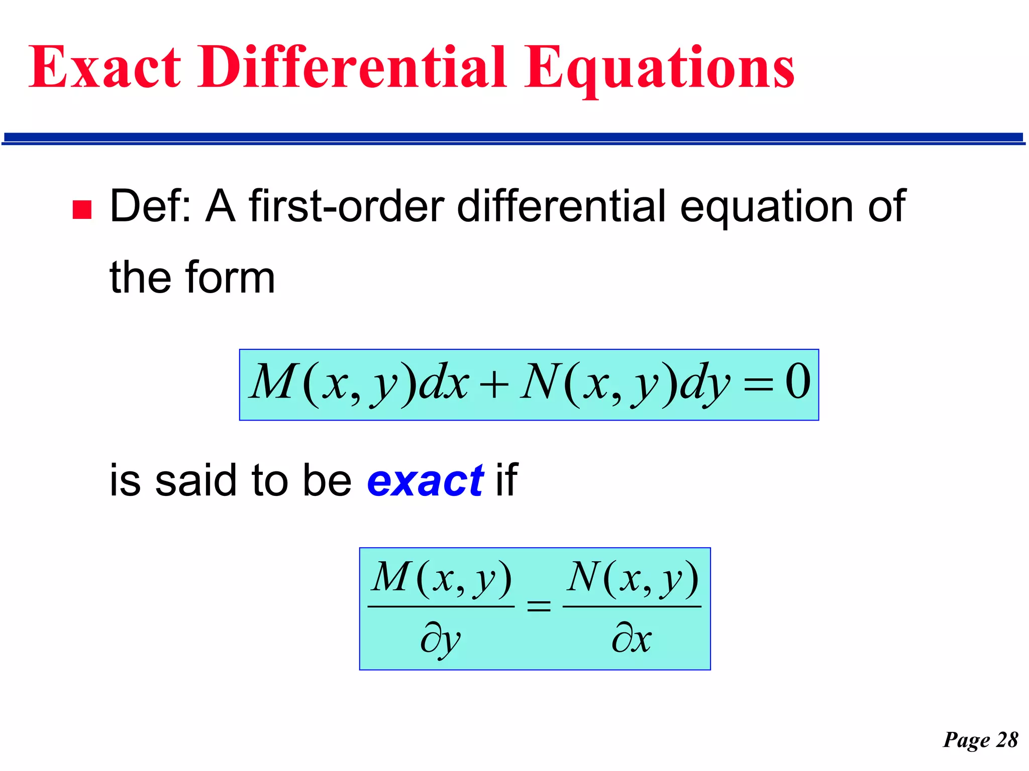 First order differential equations | PPT