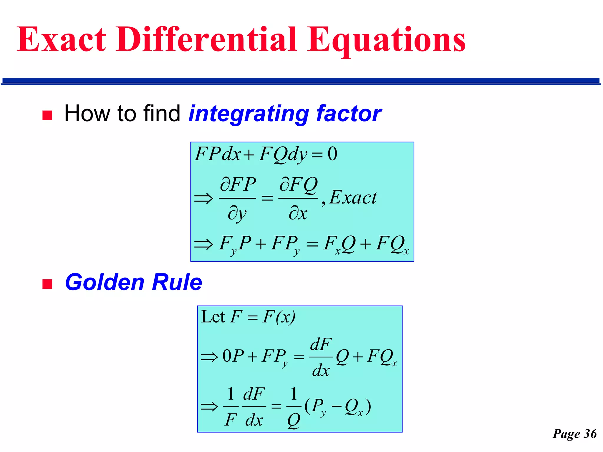 First order differential equations | PPT