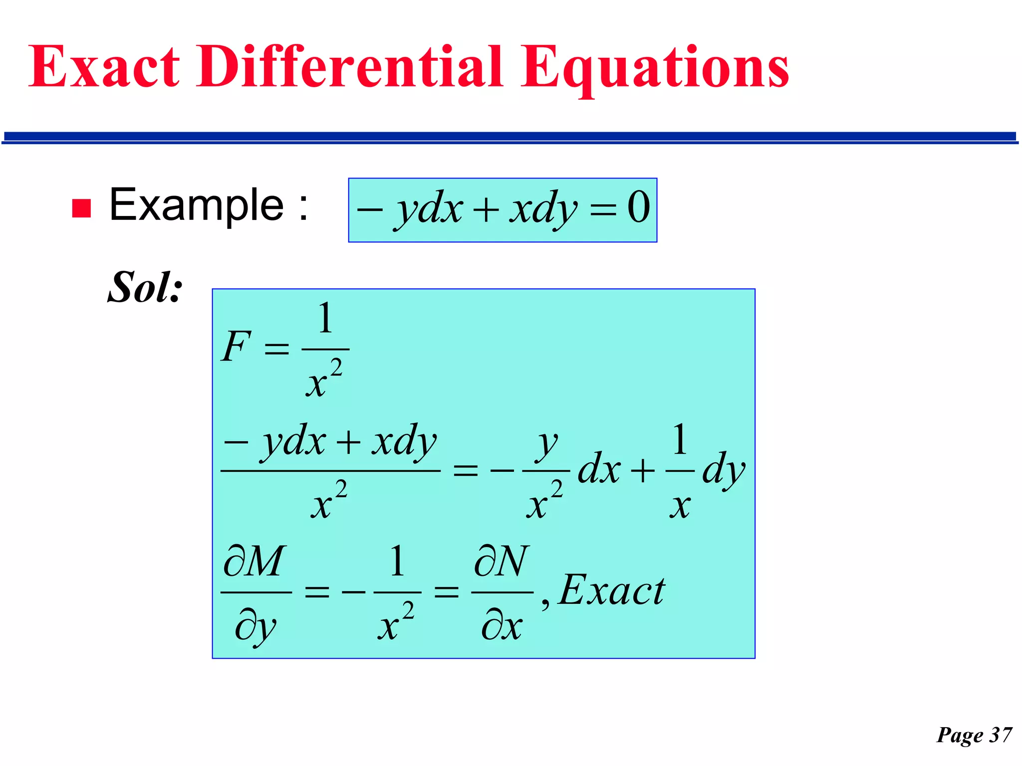 First order differential equations | PPT