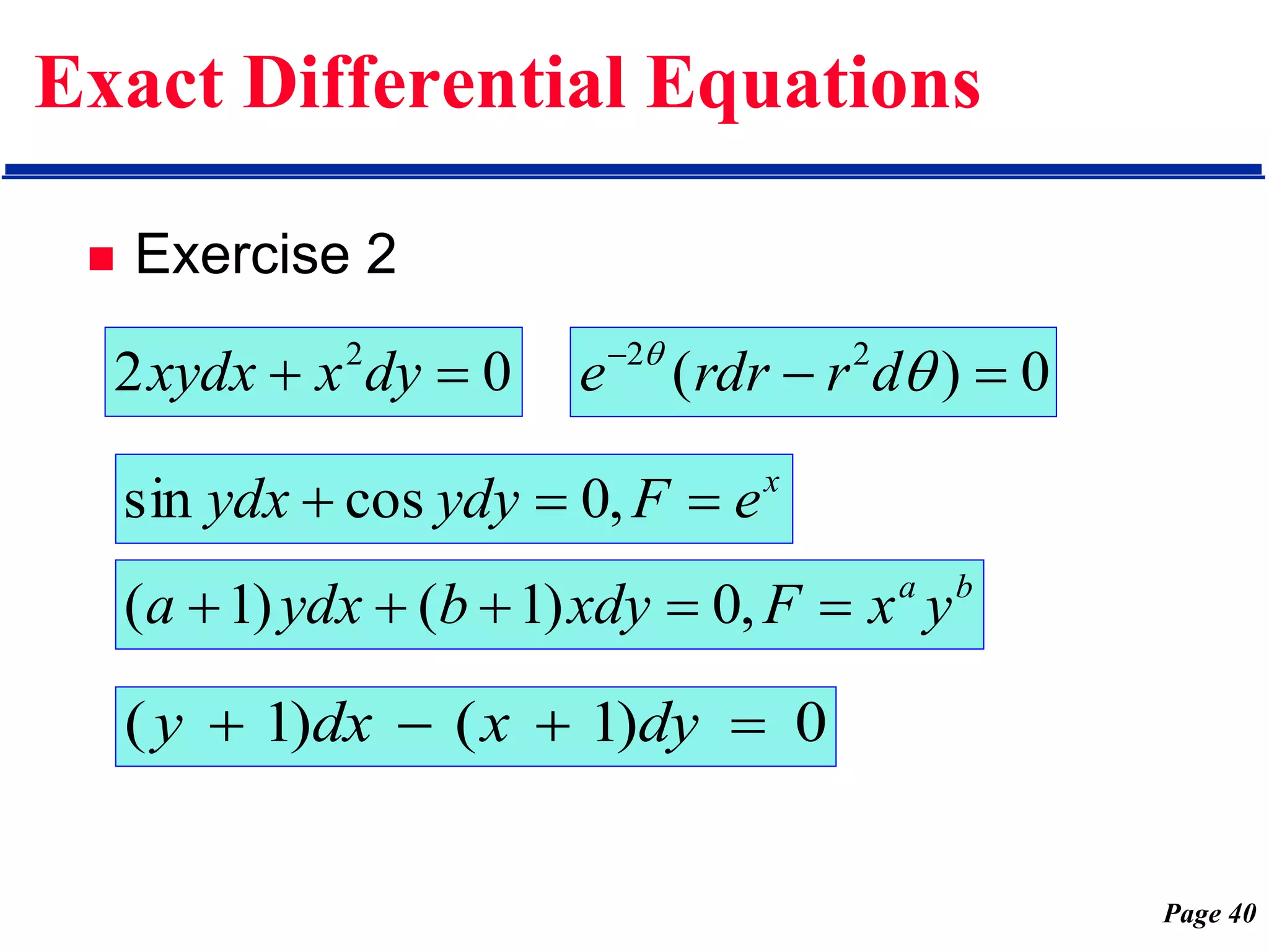 First order differential equations | PPT