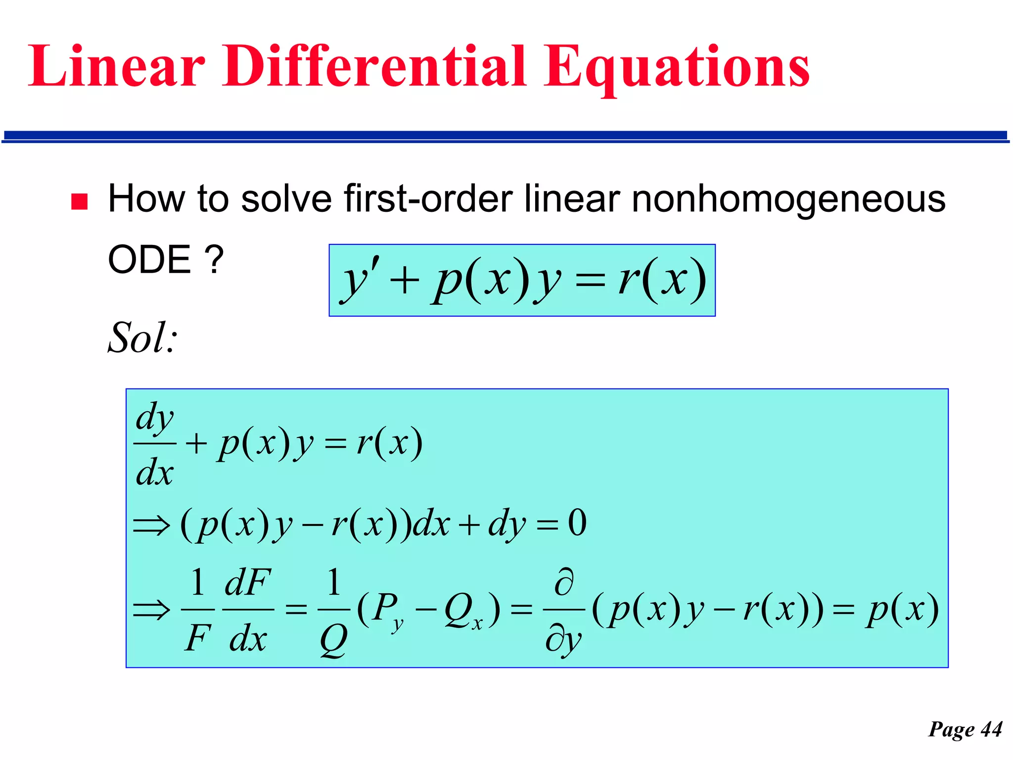 First order differential equations | PPT
