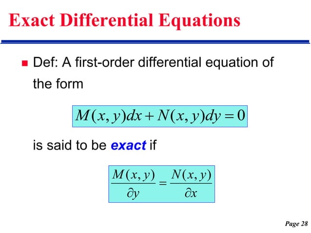 First order differential equations | PPT | Physics | Science