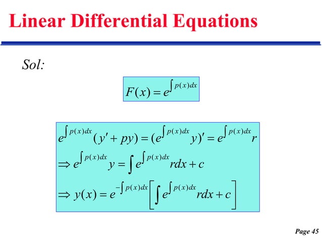 First order differential equations | PPT | Physics | Science