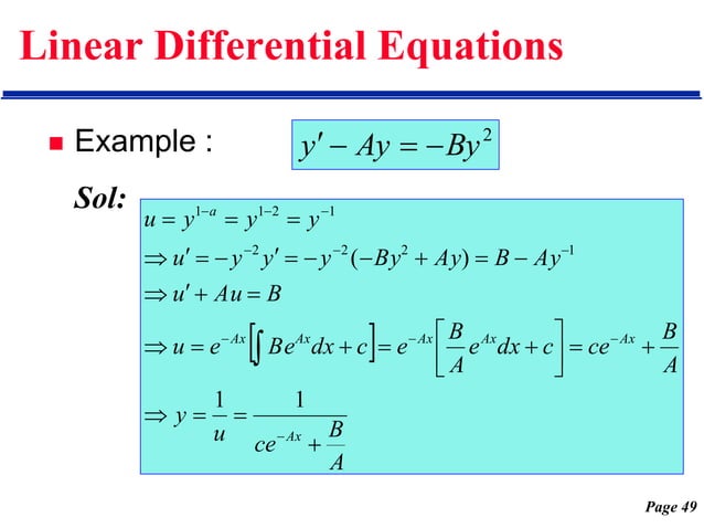 First order differential equations | PPT | Physics | Science