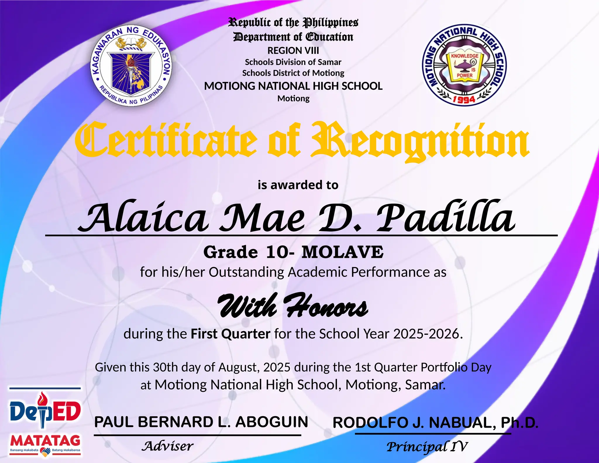 FIRST-QUARTER-PORTFOLIO-DAY-CERTIFICATES-2025-2026.pptx