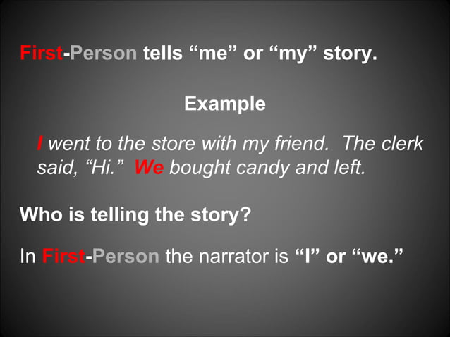 First second-and-third-person-Point of View | PPT | Drama | Genres
