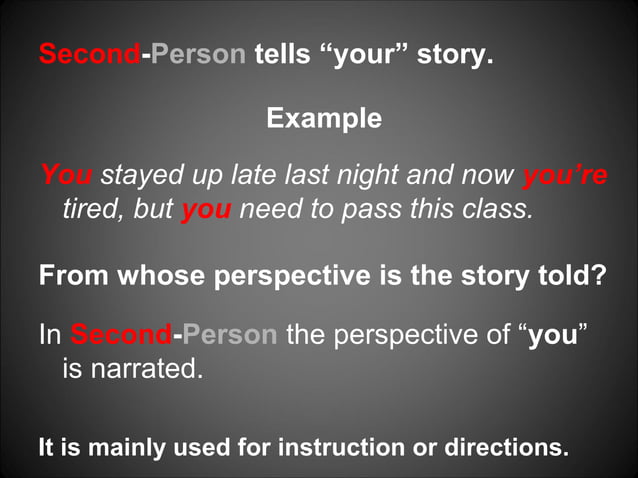 First second-and-third-person-Point of View | PPT | Drama | Genres