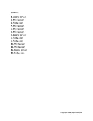 First second-or-third-person-points-of-view-worksheet (1) | PDF | Free ...