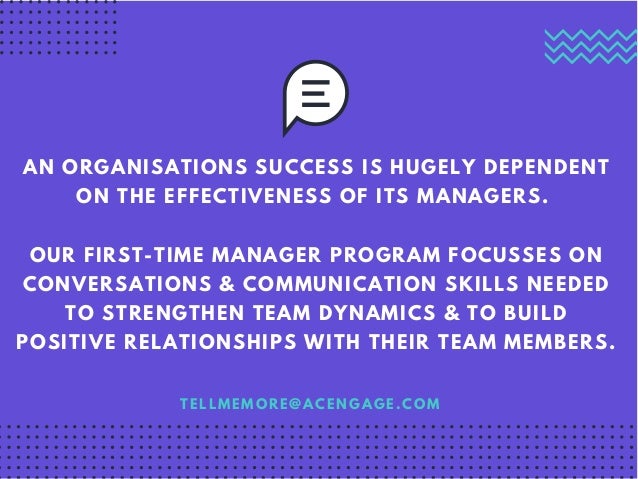 First Time Manager Training Program