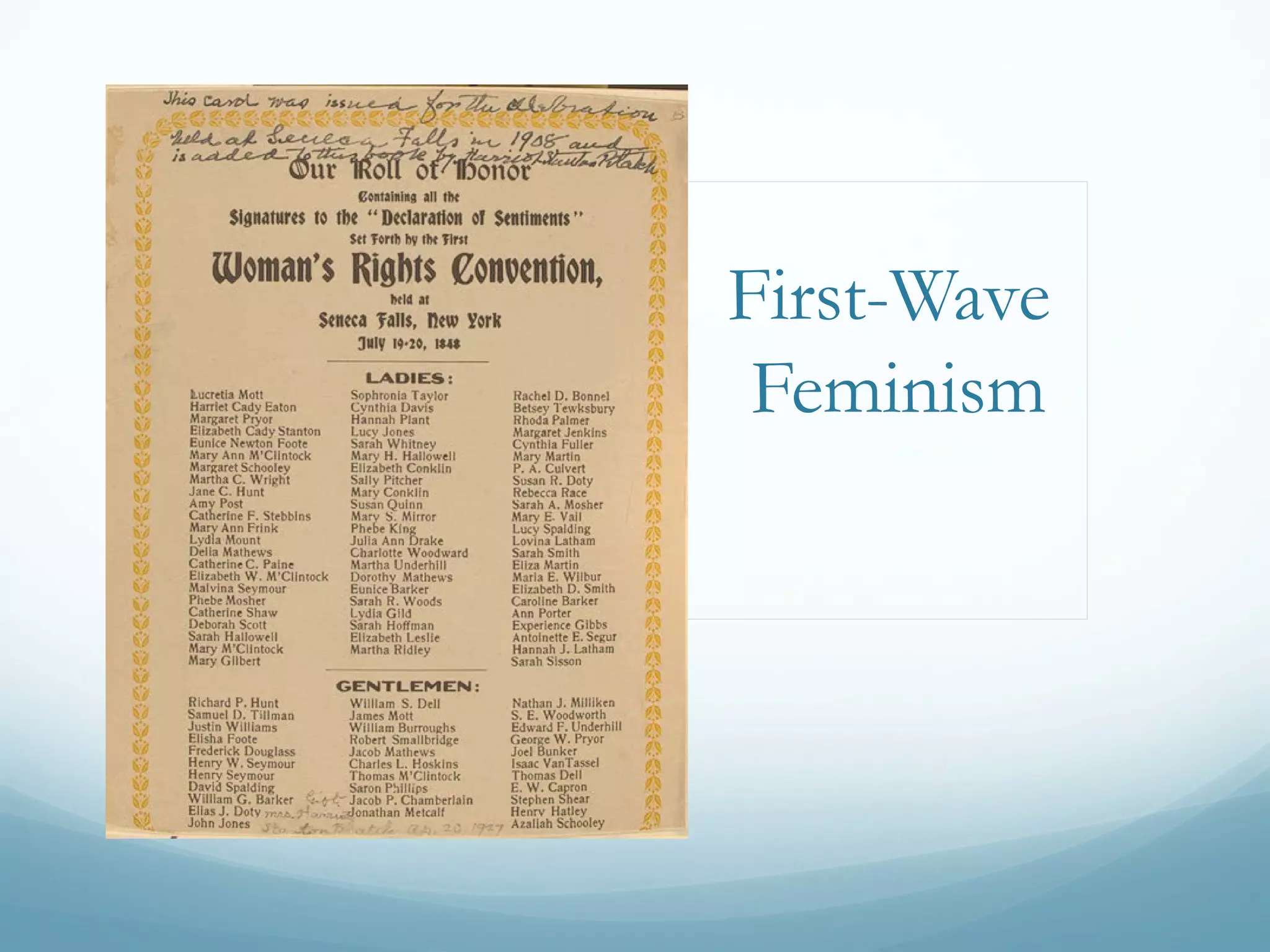 First wave feminism | PPT