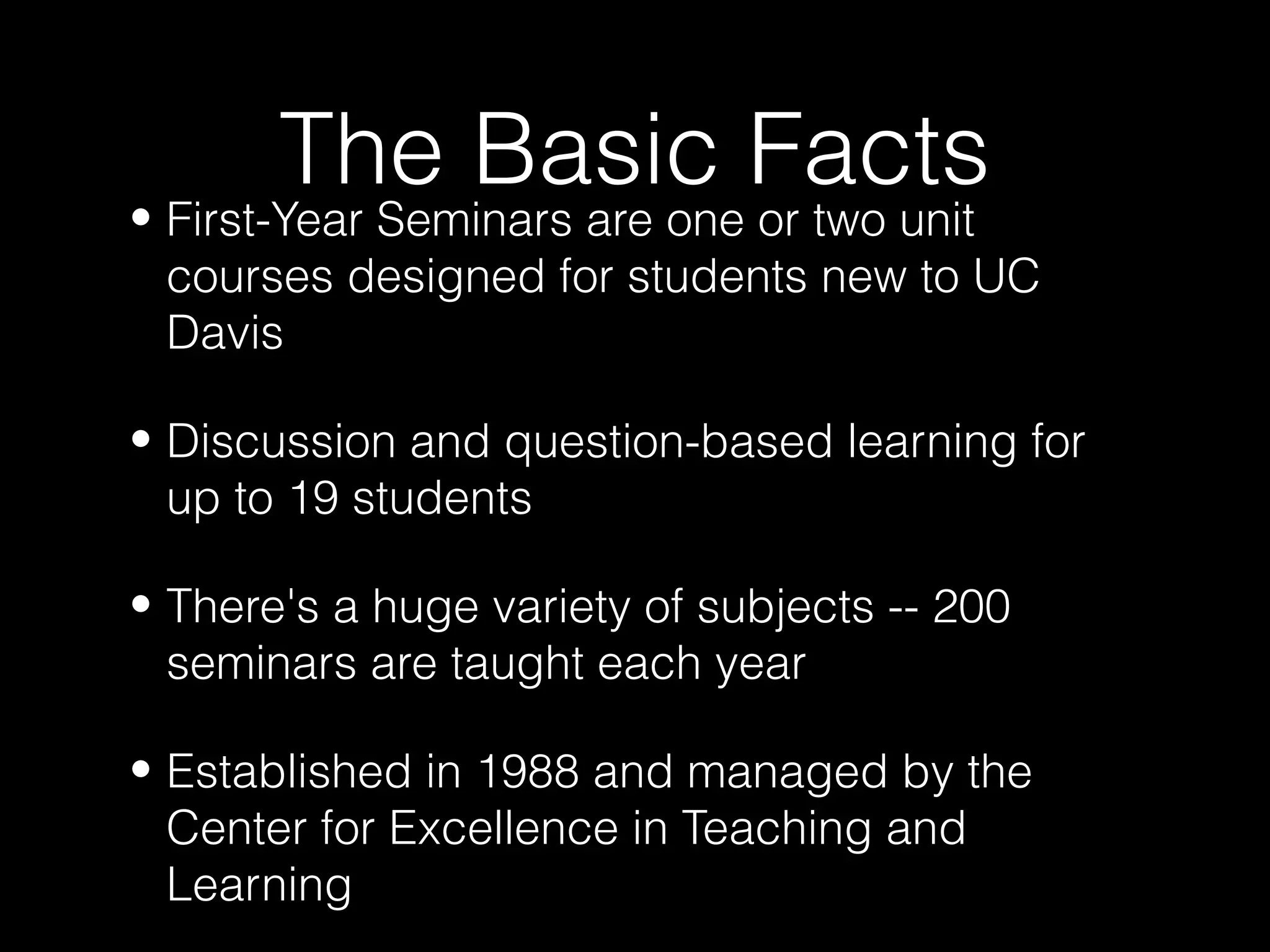 The First-Year Seminar Program | PPT