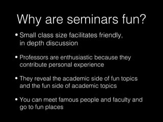 The First-Year Seminar Program | PPT