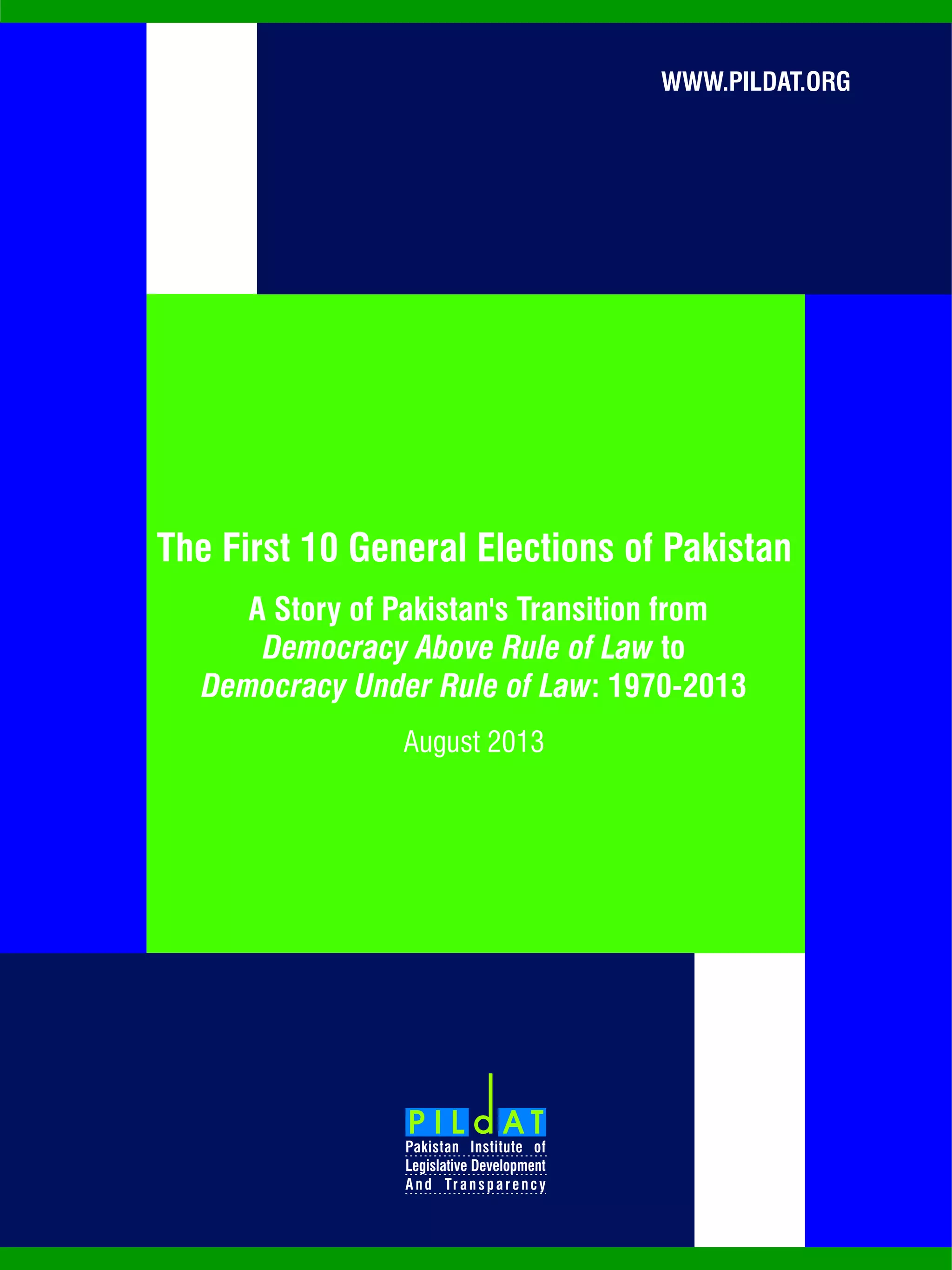 First 10 general elections of pakistan August 2013 | PDF
