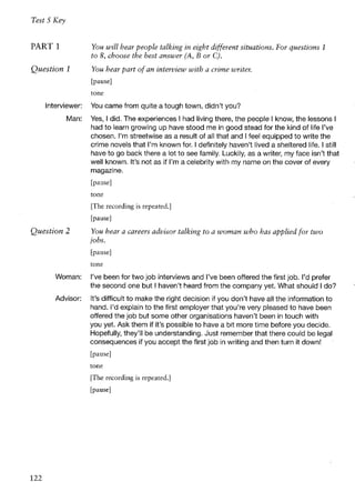 First 2 key and audio script test 5 | PDF