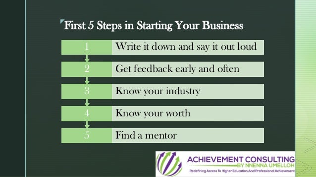 First 5 Steps in Starting your Business