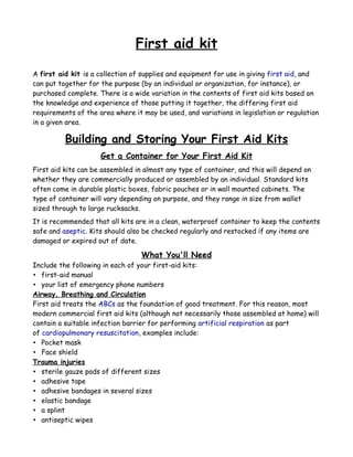 First aid | ODT