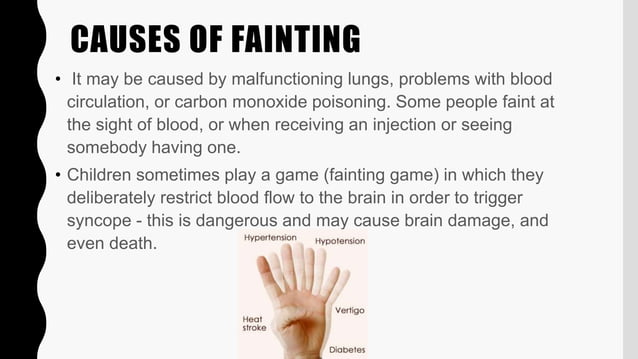 First aid(fainting) | PPTX | First Aid | Injuries