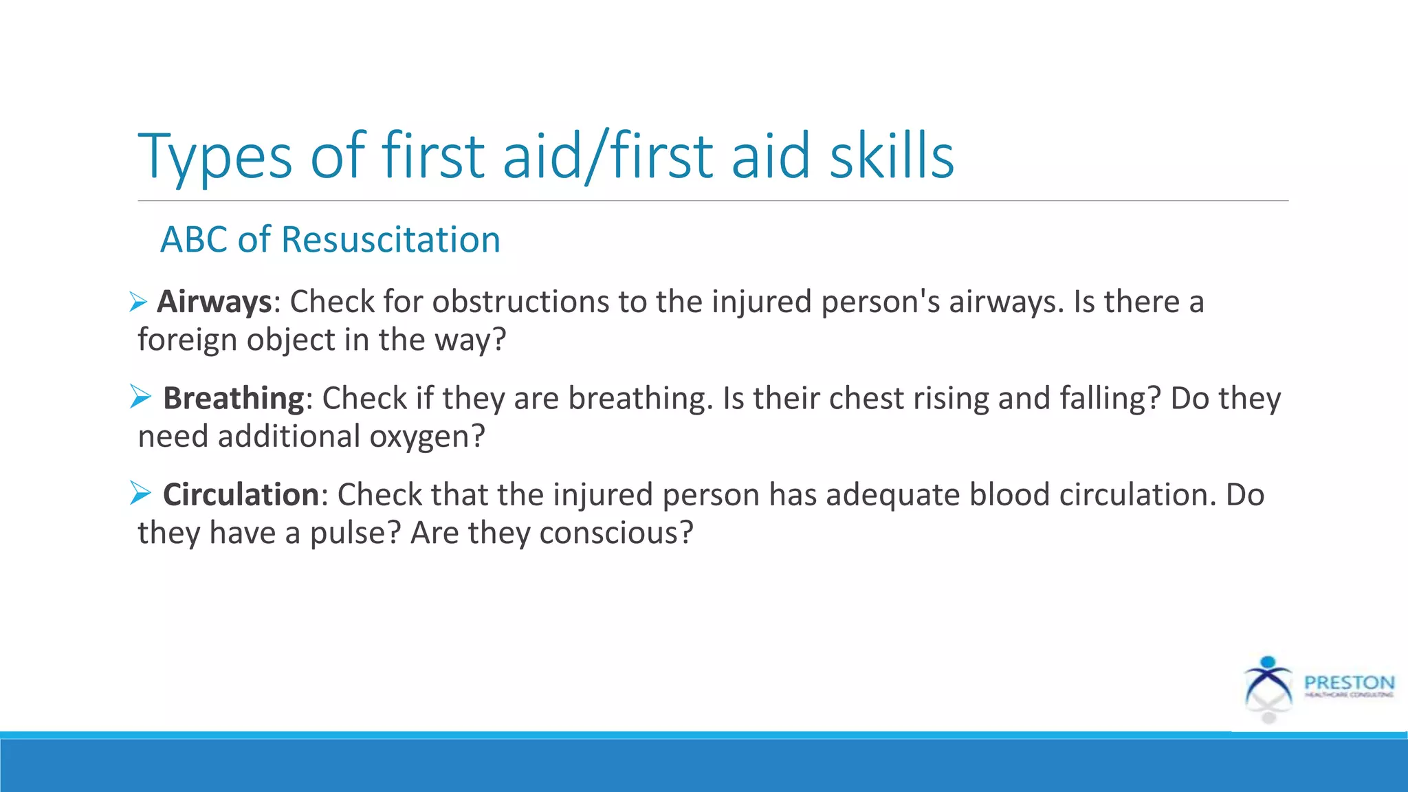 First Aid Management In A Work Place | PPTX