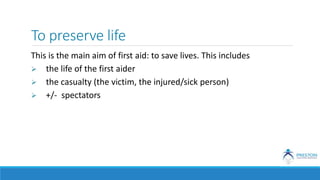 First Aid Management In A Work Place | PPTX