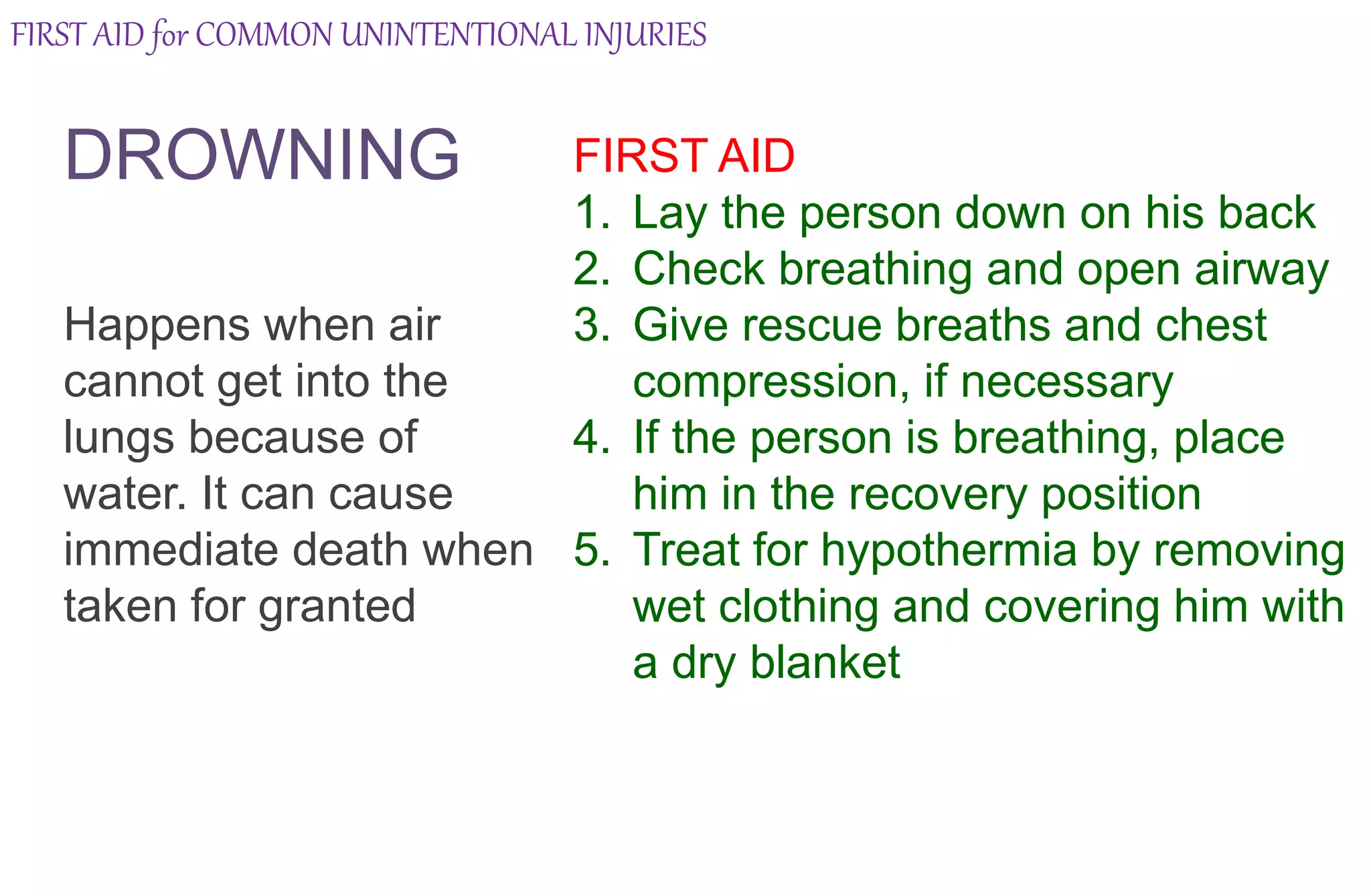 First aid MAPEH9 Health Education | PPTX
