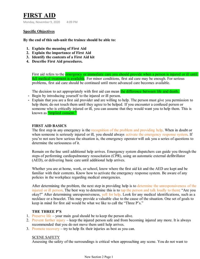 Basic First aid | PDF