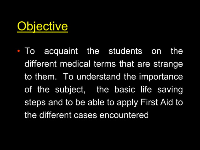 Definition and Importance of the First Aid | PPT | First Aid | Injuries