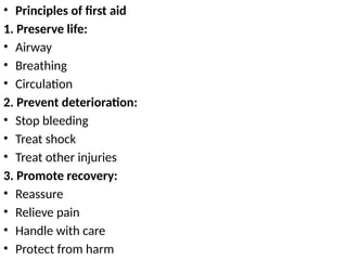 First Aid.pptx of community pharmacy, cc | PPTX