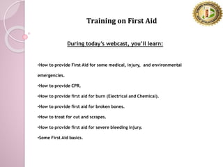 First aid emergency response training | PPTX