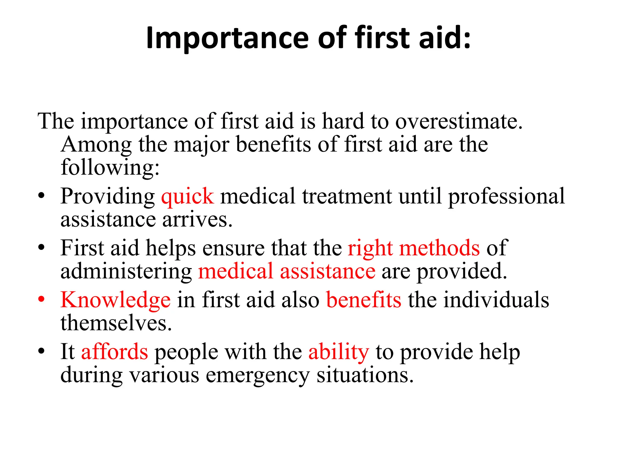 First Aid- Risk Management as Applied to Safety Security and Sanitation ...