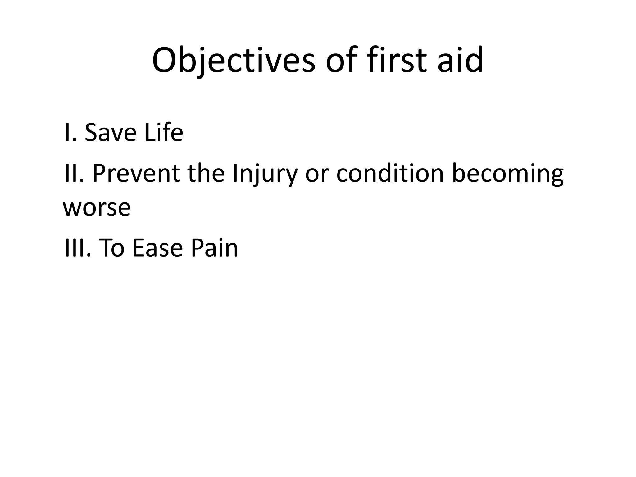 First Aid Summary of what is to be covered | PPT