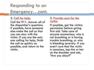 First aid and emergencies | PPT