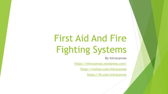 First Aid And Fire Fighting Systems | PPTX