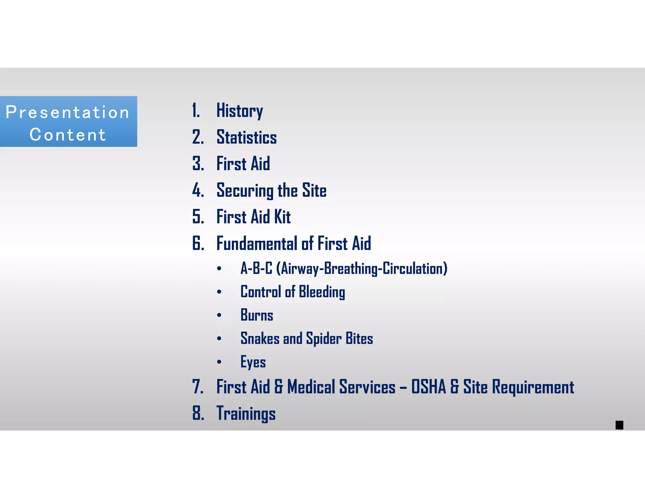 First Aid and Medical Services | PDF