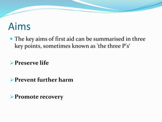 First aid and physical exercise | PPTX