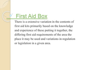 First aid kit box | PPTX
