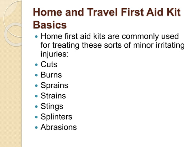 First aid kit box | PPTX | First Aid | Injuries