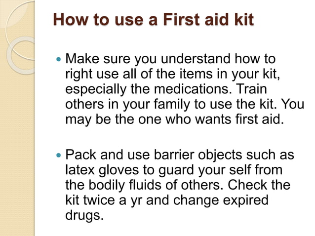 First aid kit box | PPTX | First Aid | Injuries